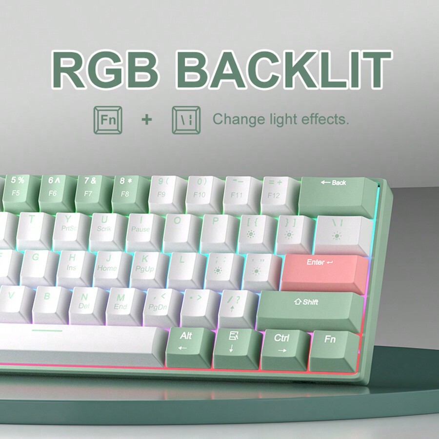 MageGee MageGee Star61 Mini 60% RGB Gaming Mechanical Keyboard 61 Keys ...