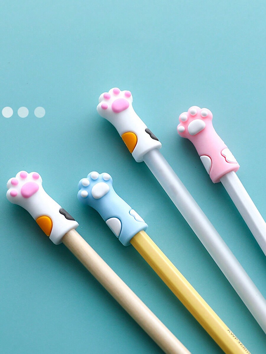 5pcs Cute Cartoon Cat Paw Design Pencil Caps For Kids, Girls & Boys ...