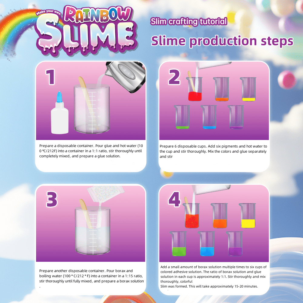 Educational Toys Rainbow Slime Science Experiment Toys Primary School ...