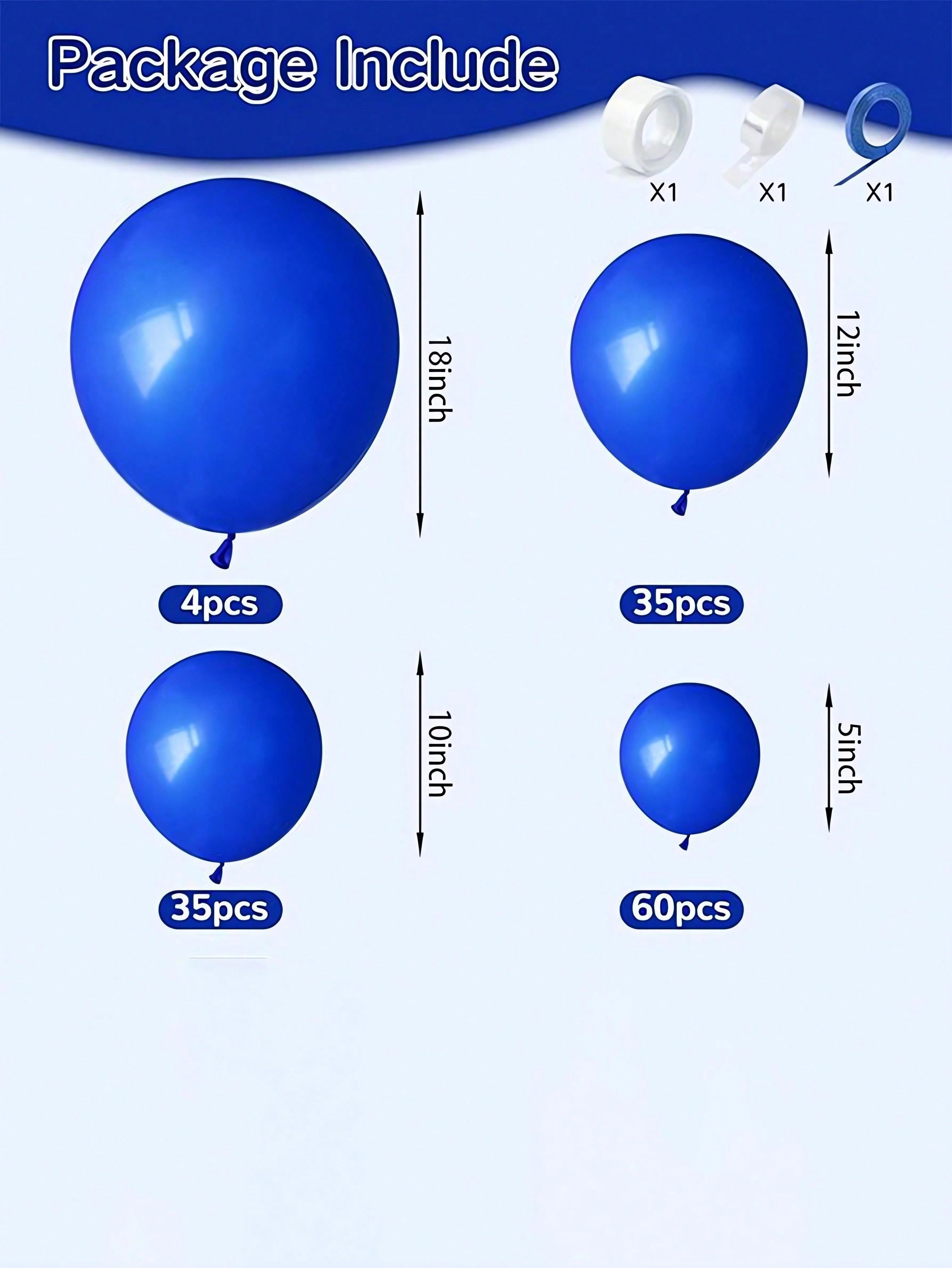 137pcs Blue Balloons Of Different Sizes For Flower Arrangements ...