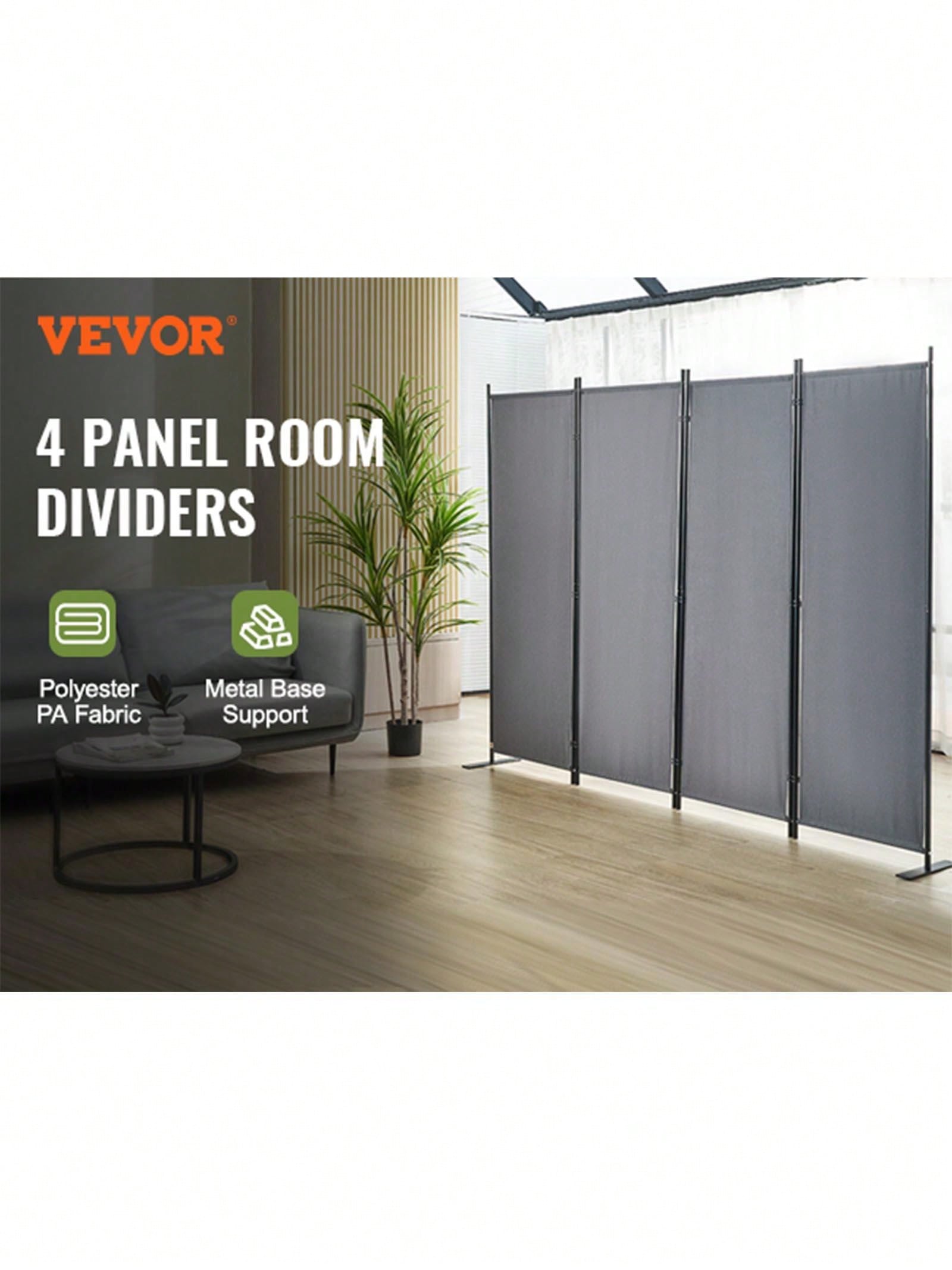 VEVOR 4 Panel Room Divider, 5.6ft High Room Dividers And Folding ...