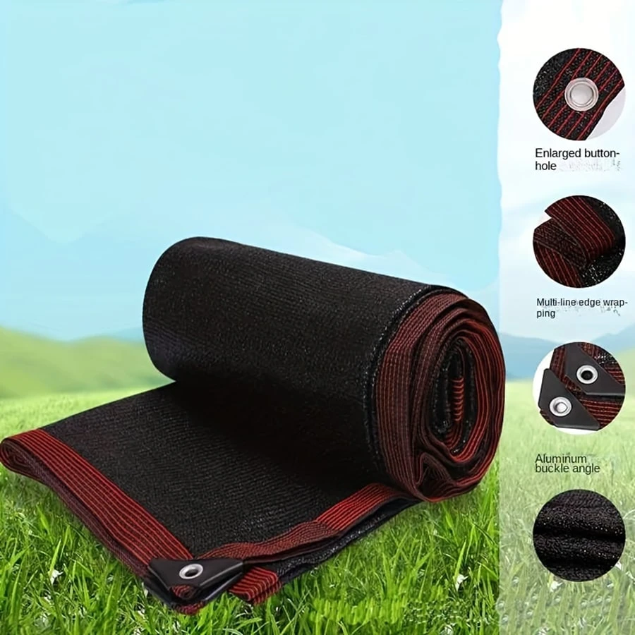 90% Sun Block Shade Netting With Reinforcement, Black Shade Cloth With ...