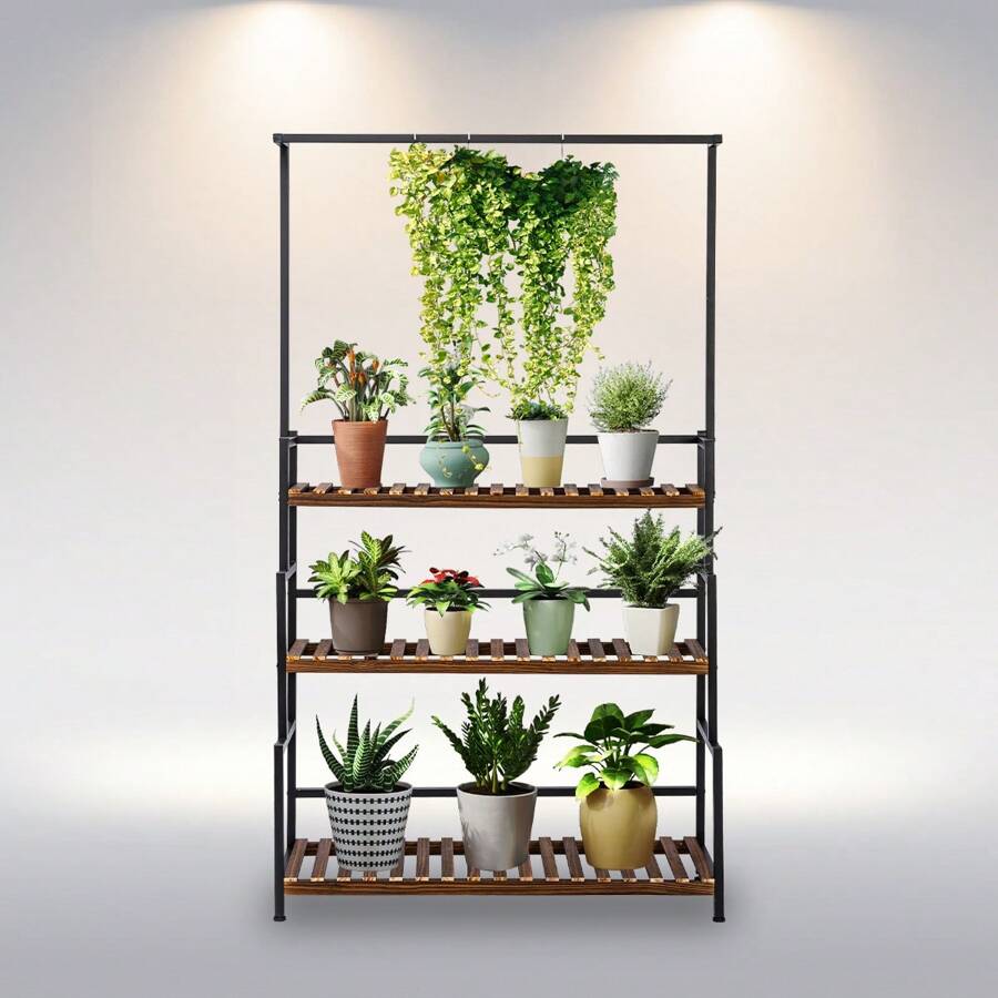 Plant Stand 3 Tier Indoor Outdoor Hanging Plant Shelf For Multiple ...