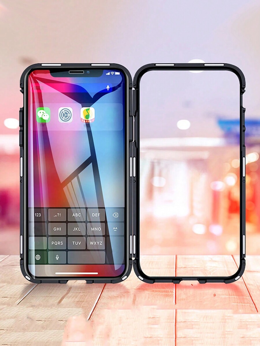 Double-Sided Magnetic Adsorption Flip Phone Case With Metal Frame ...
