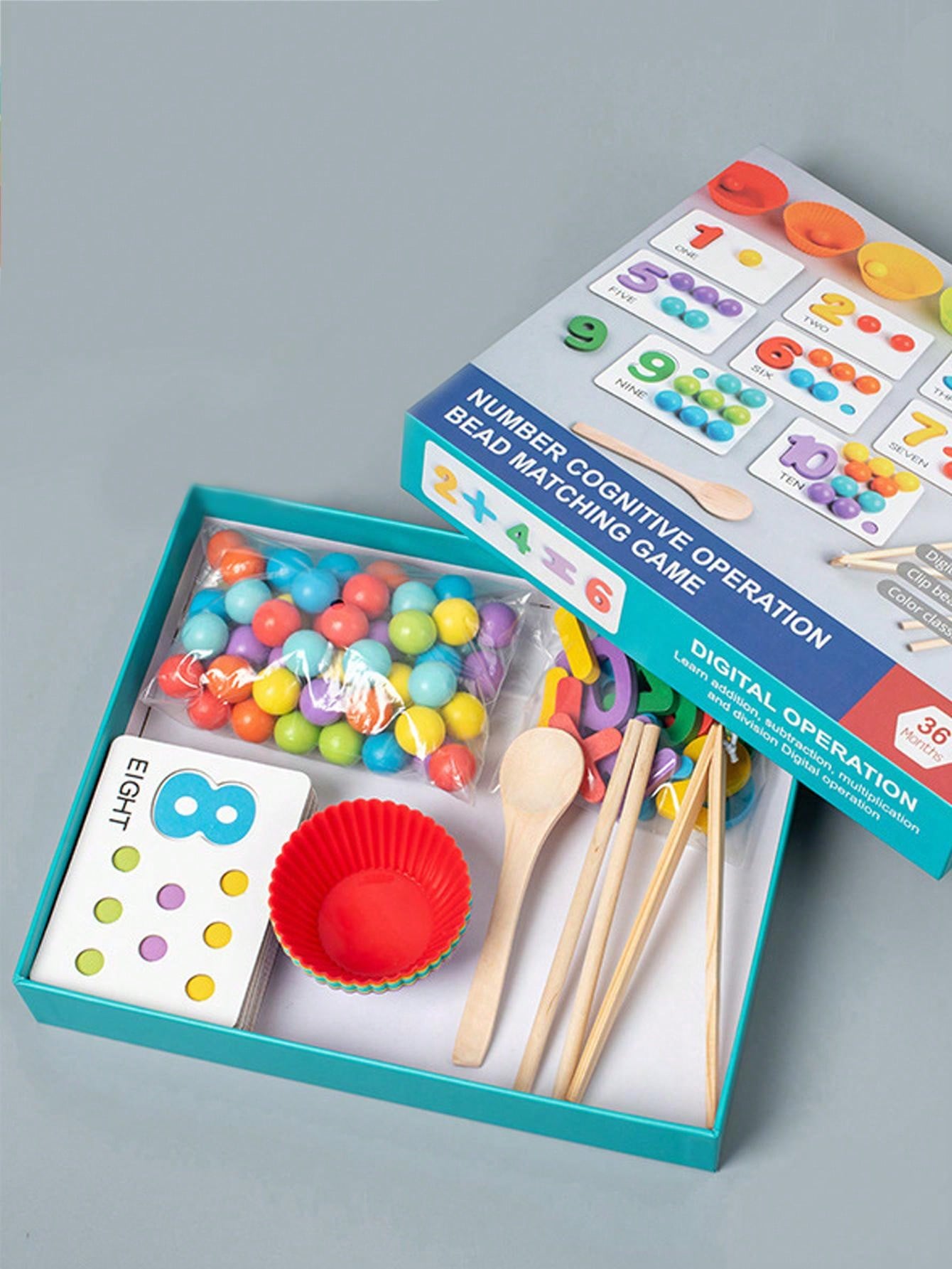 1 Pc Wooden Digital Arithmetic Clip Bead Matching Game Children's Early ...