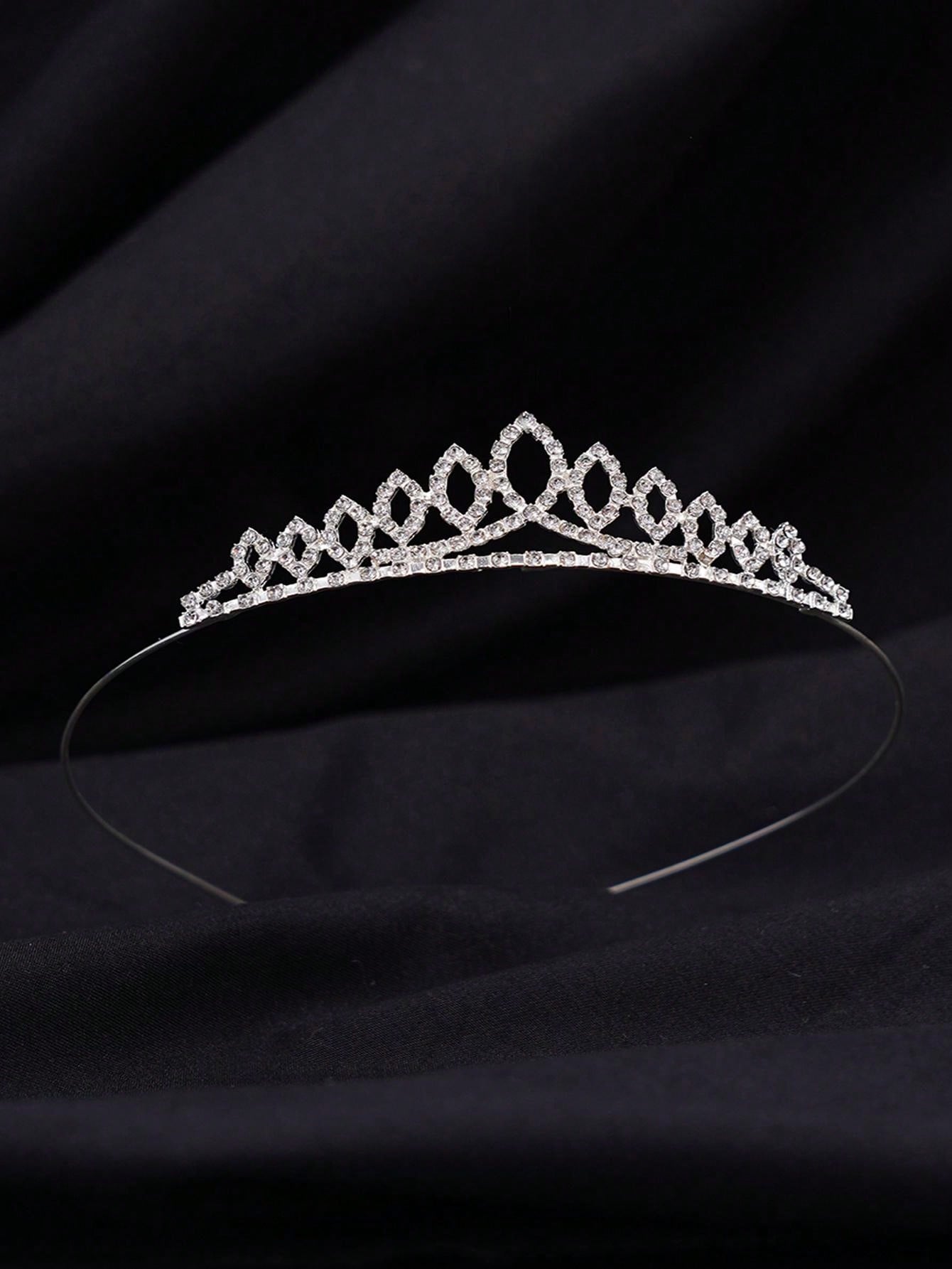 1pc Silver Alloy Elegant And Intellectual Bridal Crown Headwear For ...