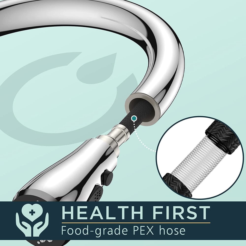 360° Kitchen Sink Mixer Taps Pull Out Spout Spray Single Lever Modern ...