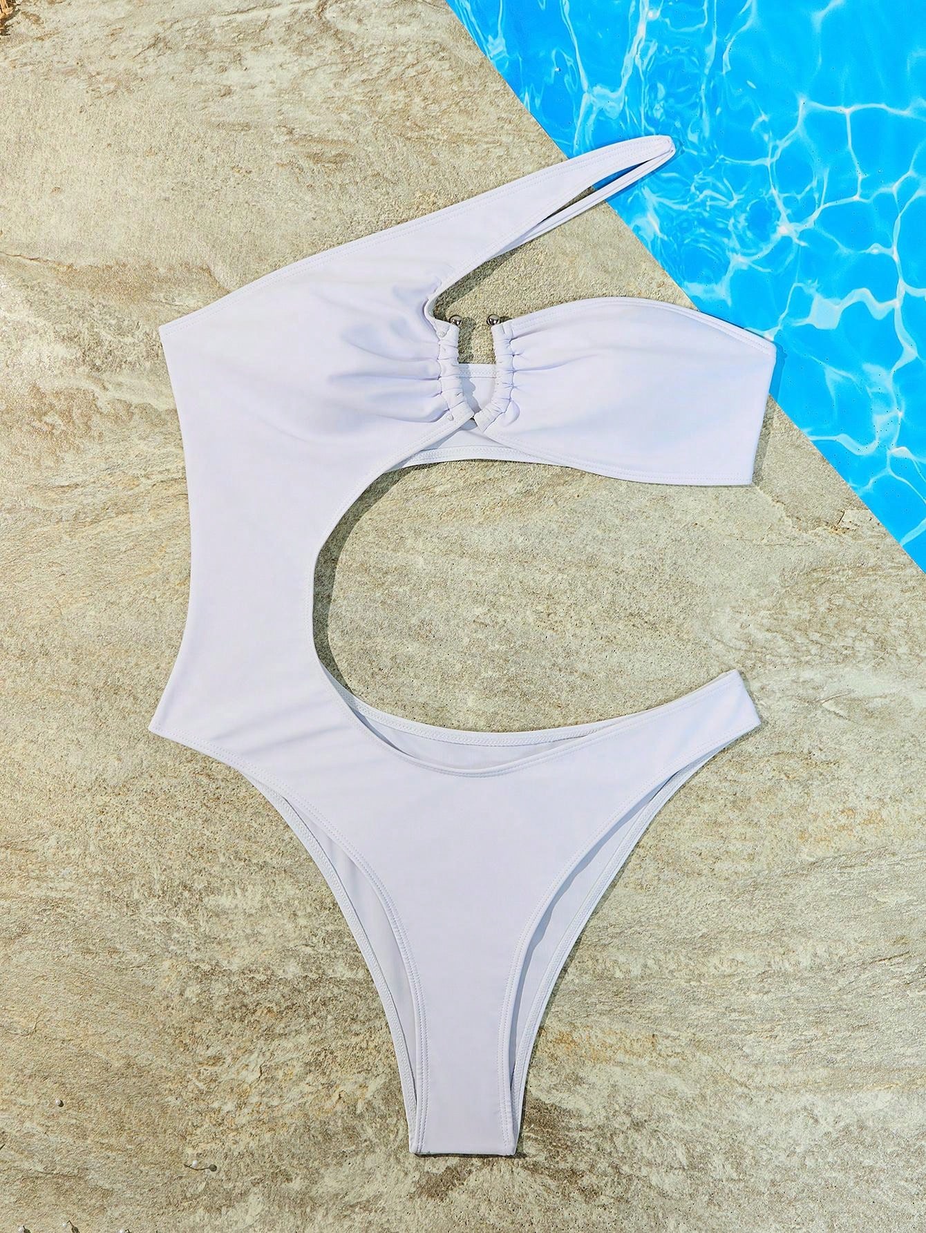 Women's Asymmetric One-Shoulder Swimsuit With Front Buckle, One-Piece | SHEIN USA