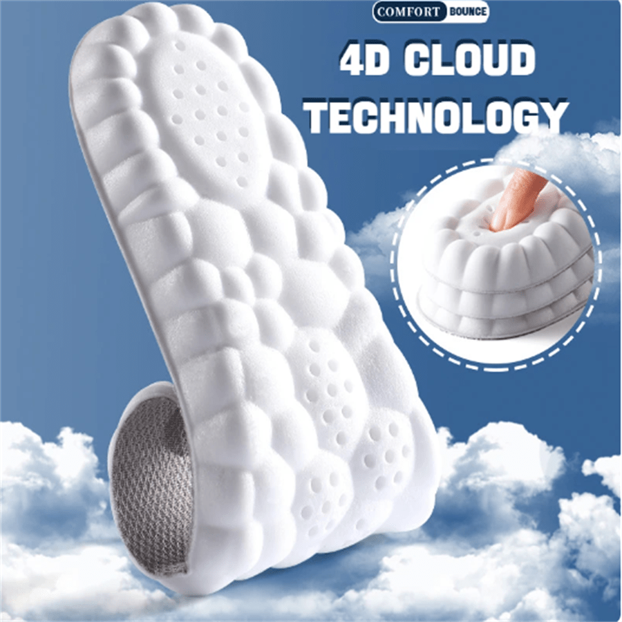 5D Sports Insoles For Shoes PU Super Soft Running Insole For Feet Shock ...
