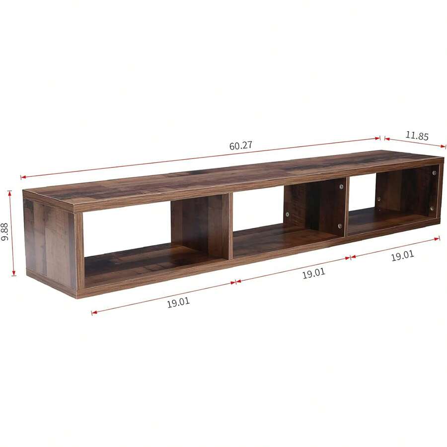 Floating TV Shelf, 60'' Wall Mounted Floating TV Stand Unit Media ...