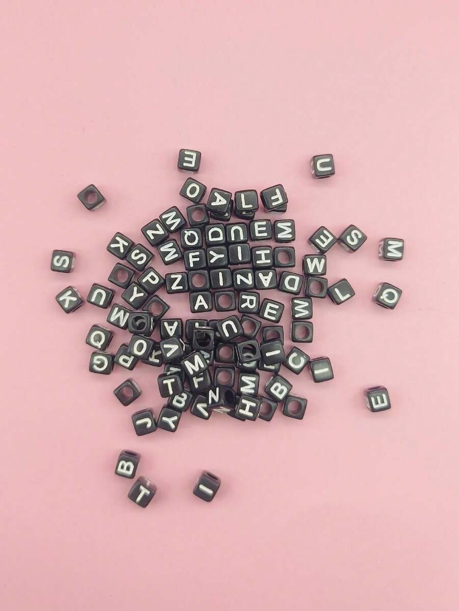 100 Pack Of Acrylic Numbers English Alphabet Beads Diy Children'S ...