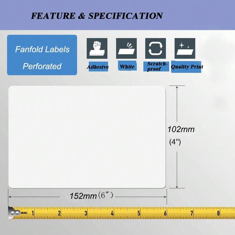 100 Sheets White Sticky Shipping Labels / Postage Parcel Labels ...