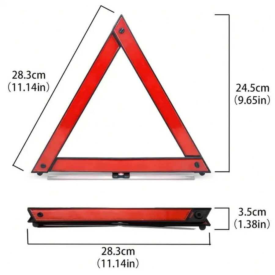 1pc Car Safety Triangle Warning Sign Foldable Triangle Frame For Hazard ...