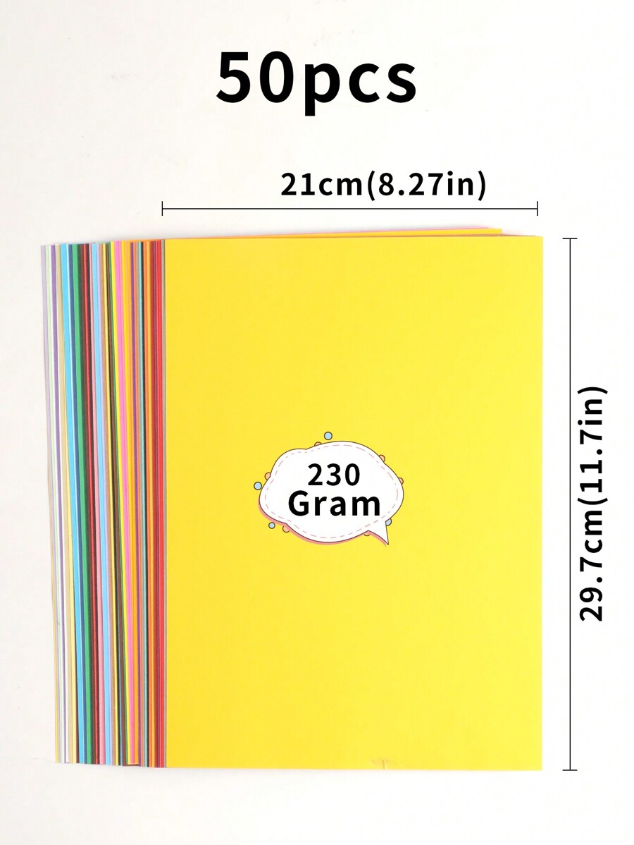 50 Colors/50 Sheets A4 Size 230gsm Thick Handicraft Original Pulp Paper ...