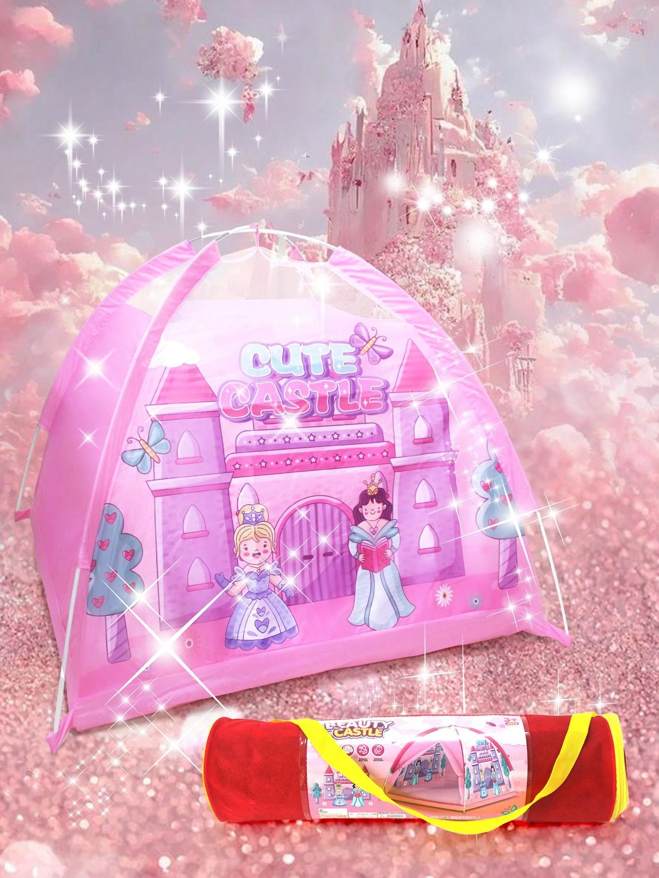 1PC Magical Castle Playhouse Tent, Pink Create Girl Candy Tent ...