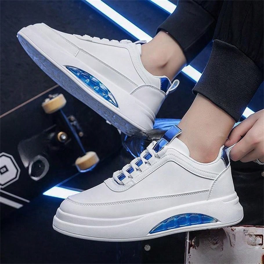 2024 New White Chunky Shoes Men's Casual Sports Shoes, Leather Sneakers ...