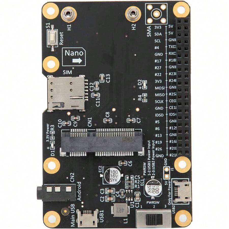 Raspberry Pi 3G/4G LTE Base Hat PC/Laptop/Computer Board Built-In Nano ...