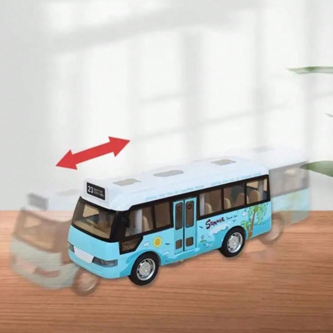 Die-Cast Metal School Bus Toy With Friction Powered Wheels, Light ...
