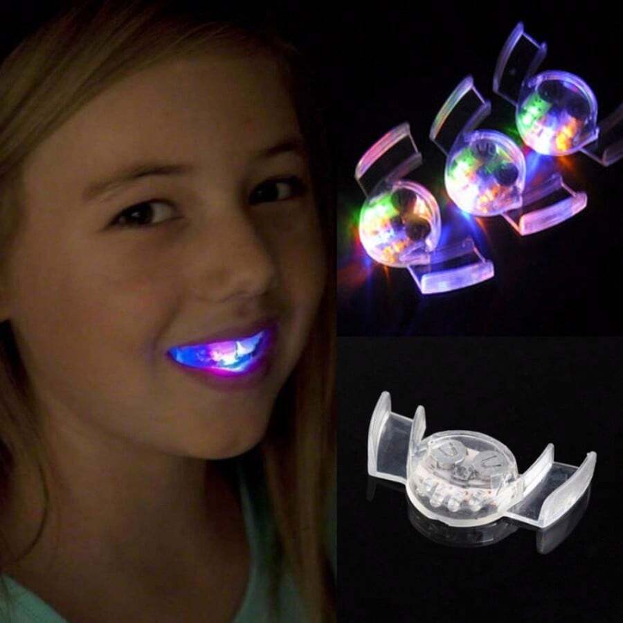 Luminous Tooth Set - TPR Toy With Flashing Tooth Bar And Makeup Ball ...
