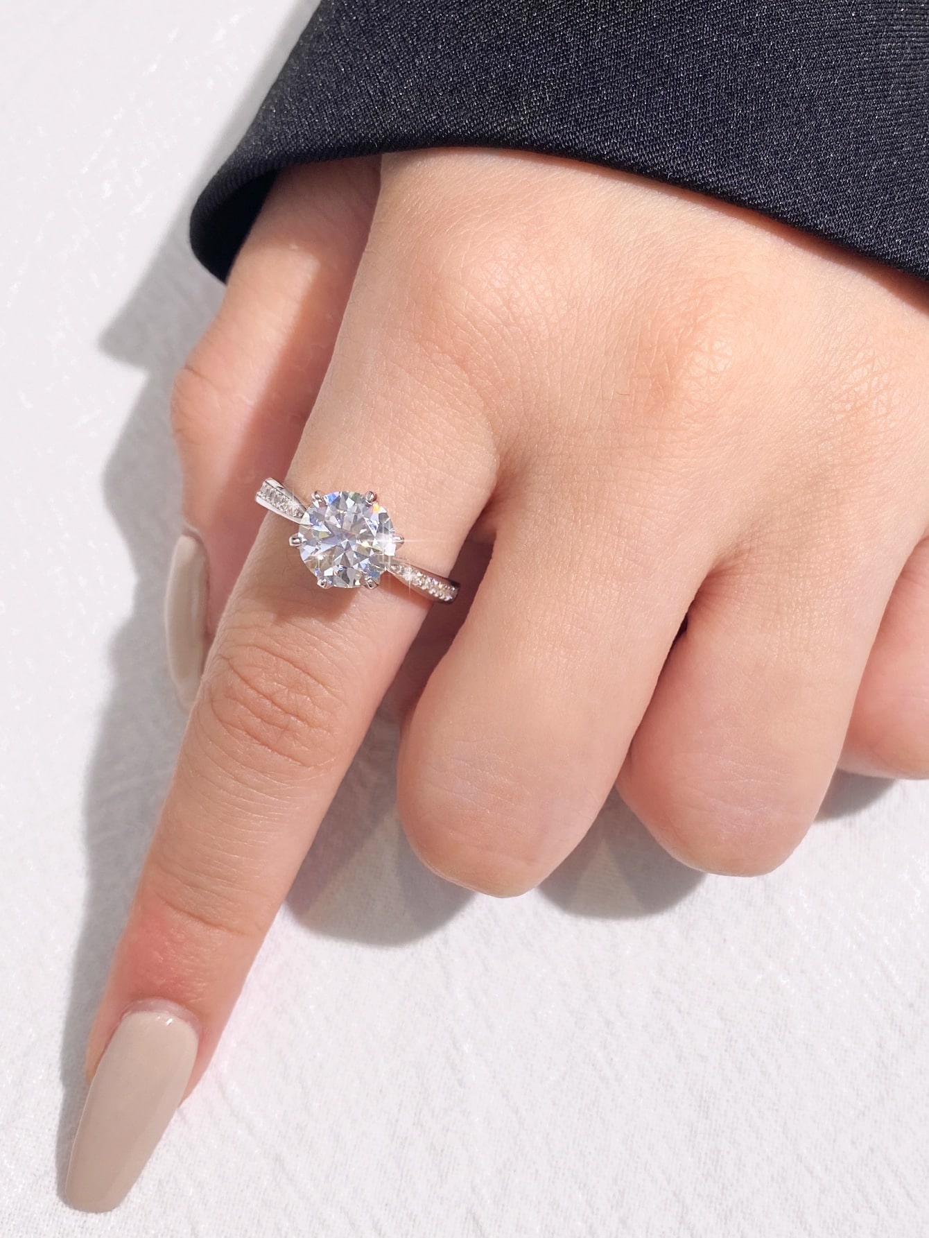 1PC Luxury Real 2CT Moissanite Diamond Rings For Women 925 Sterling ...