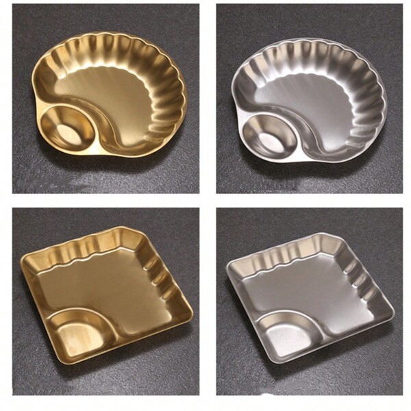 Stainless Steel Egg Shaped Gold Oval Flat Plate For Steaming Fish Or ...