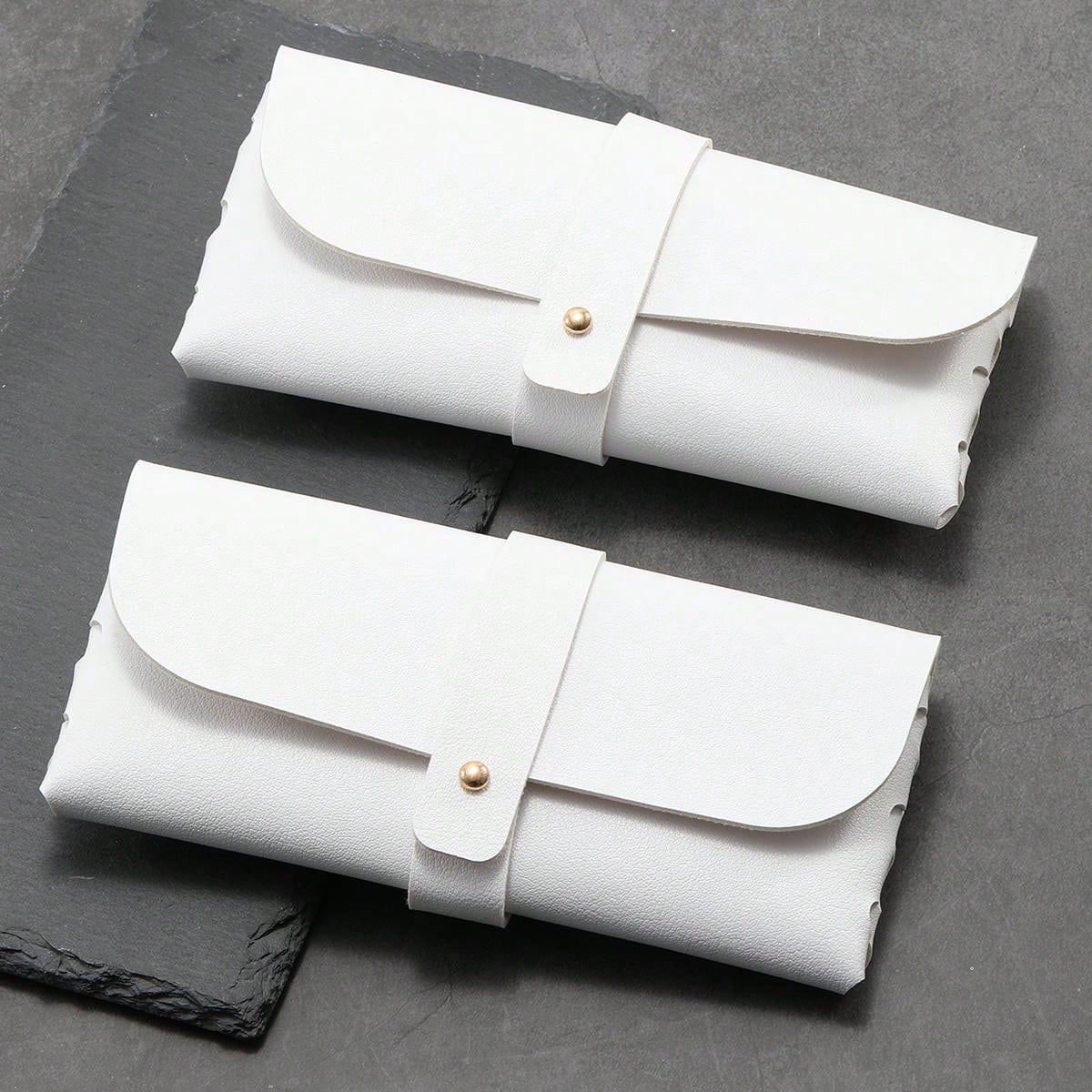 2pcs Women'S White Sunglasses & Flat Glasses Case With Storage Bag ...