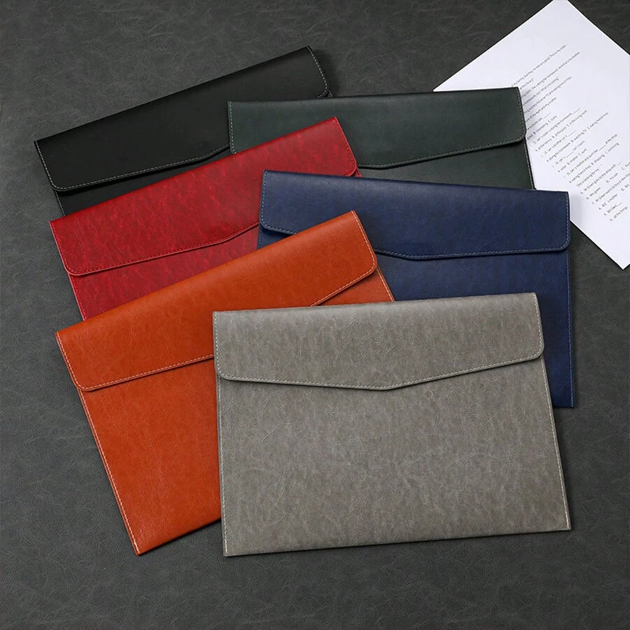 1pc Random Leather Magnetic Closure File Folder A4 Paper Document ...