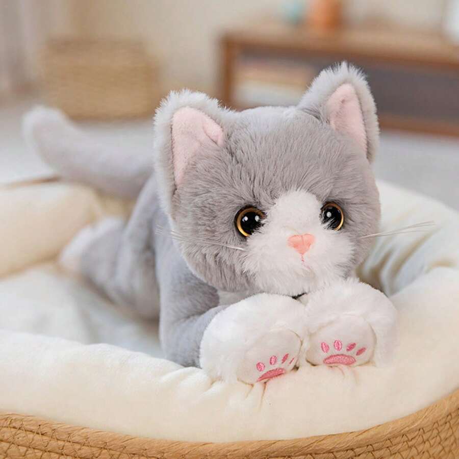 45cm Cute Simulated Cat Doll Plush Toy Stuffed Soft Kawaii Animal ...