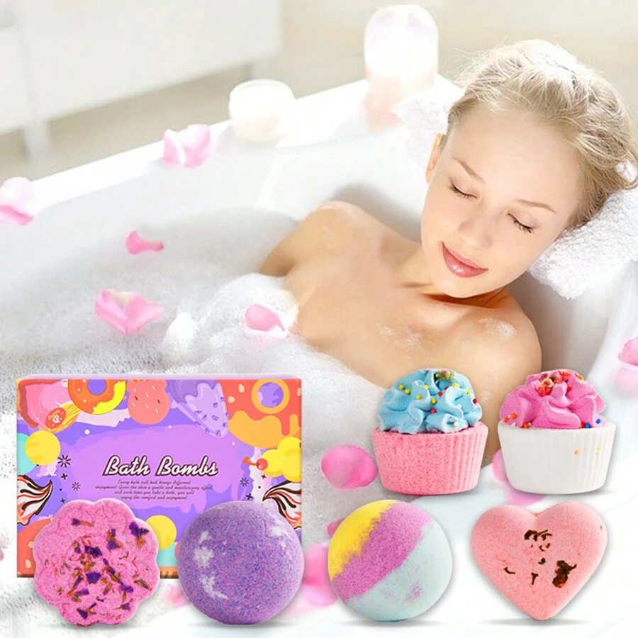 6pcs/Box Bath Salt Ball Set, Dry Skin Moisturize Exfoliating, Soaking ...