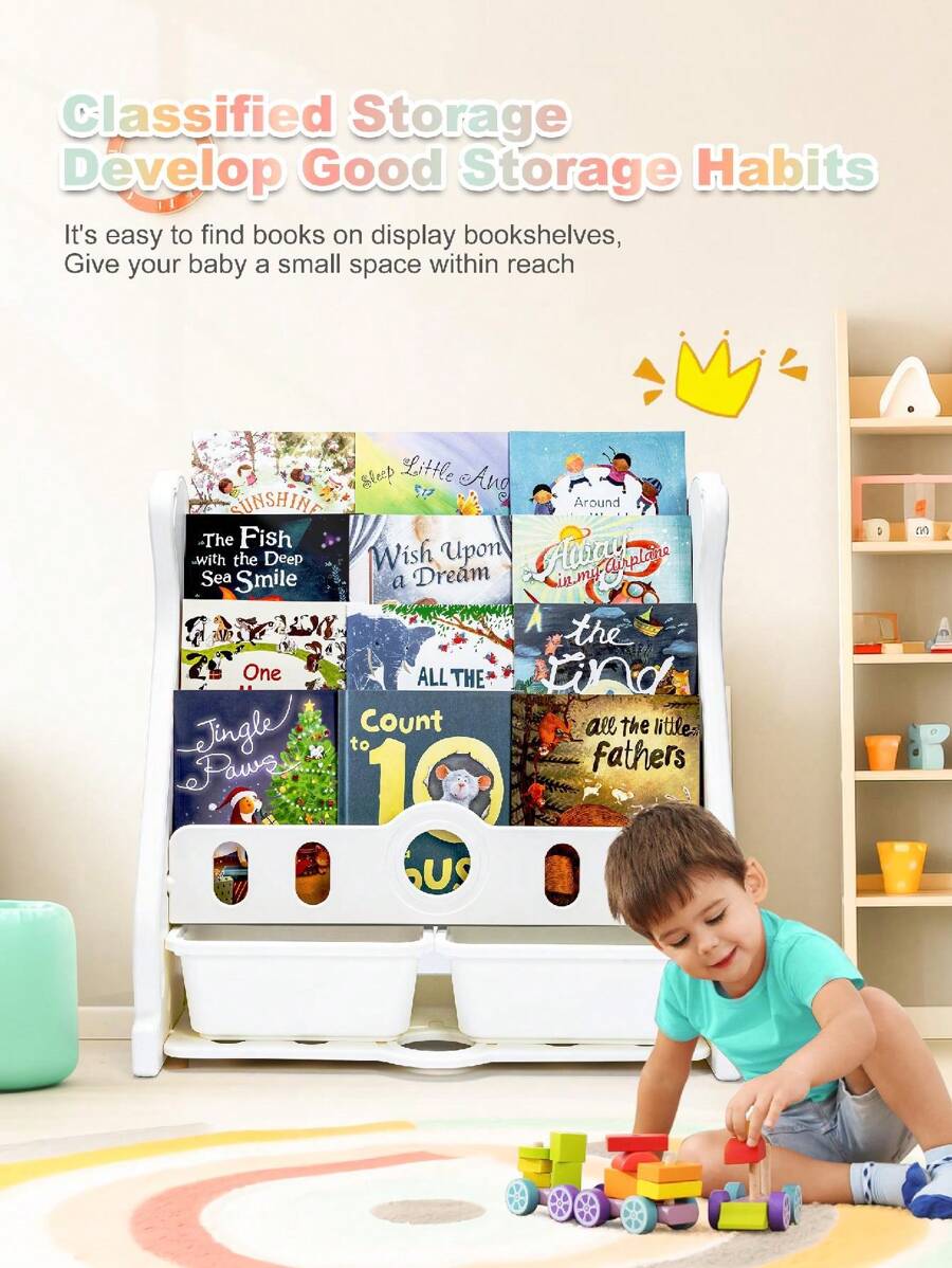 Bookshelf For Kids, Kids Book Shelf Organizer, Bookcase For Children ...