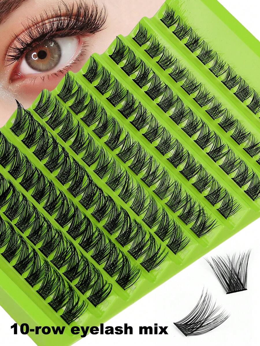 160 Clusters High Volume Diy D Curl Eyelashes, Length 10-12mm Thick ...