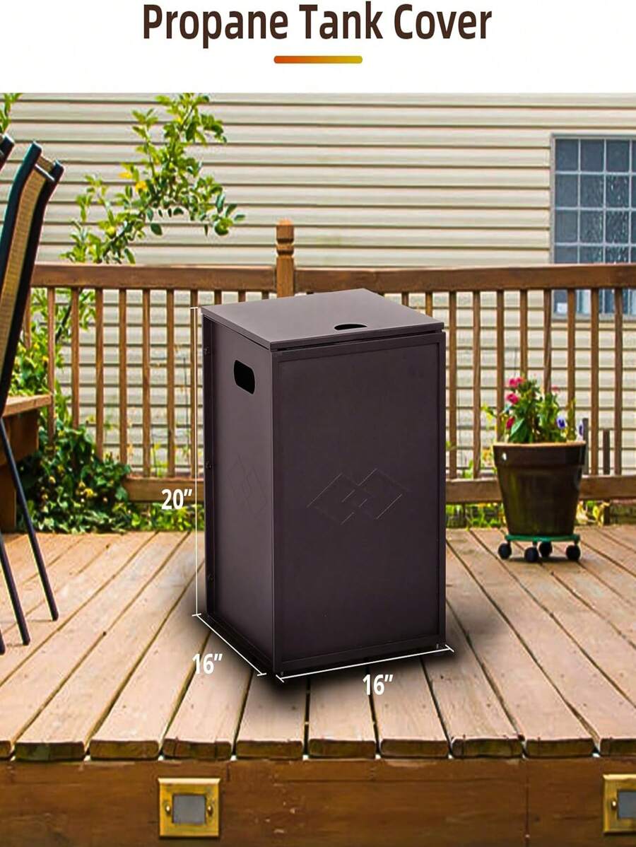 Propane Tank Cover Table, Square Propane Tank Holder Hideaway For 20 Lb ...