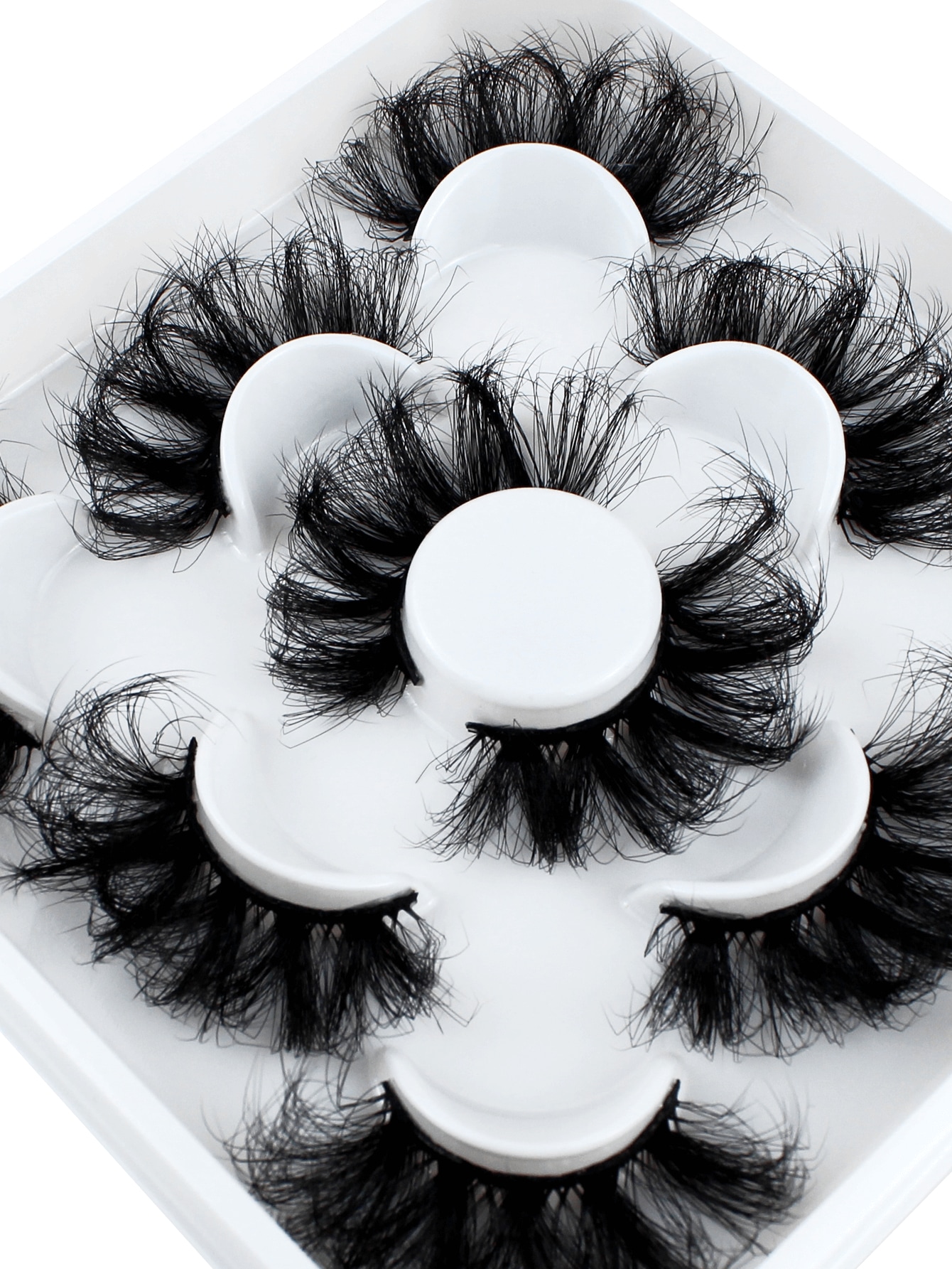 25mm 5 Pairs 9D Curling Fake Lashes , Faux Mink Dramatic Volume False ...