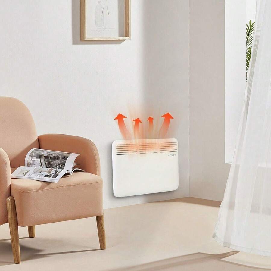 LUCKYERMORE 1000W Electric Heater Under Desk Wall Mount/Freestanding ...