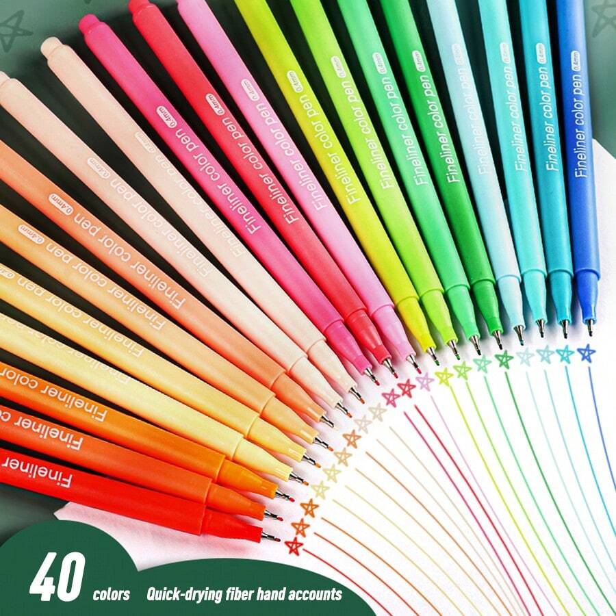 Multicolor Fiber Tip Neutral Pen Morandi Color Pen Set With Carbon Pen ...