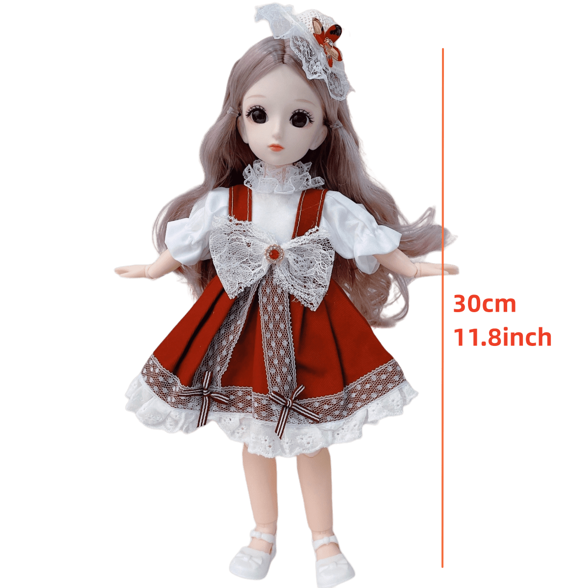 New 30 Cm Princess Doll 6 Points Bjd Multi-Jointed Doll 3d Real Eyes ...