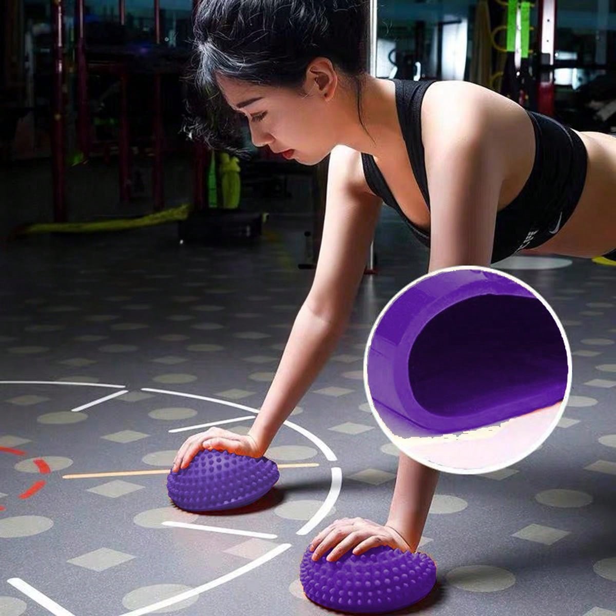 PVC Semi-Circular Durian Ball Inflatable Half Yoga Balls Massage Point ...
