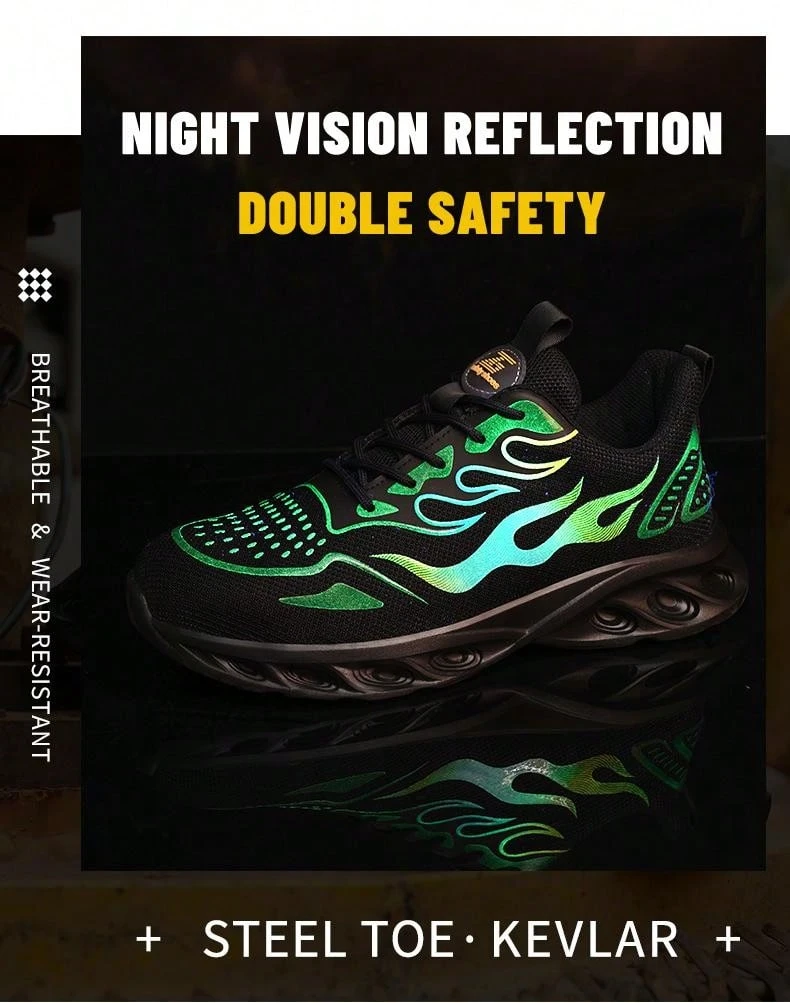 Light Weight Steel Toe Sport Safety Shoes For Men, Fashion Black And ...