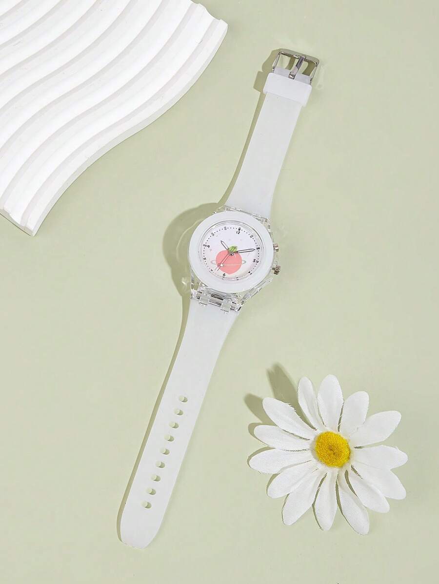 Children's Cartoon Quartz Watch Light Green Rainbow Minimalist ...