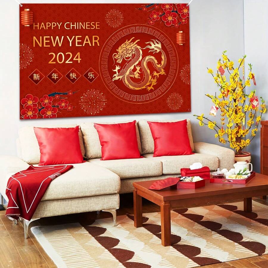 Fondo De Pantalla De Feliz Año Nuevo Chino 2024, Año Del Dragón, Fondo ...