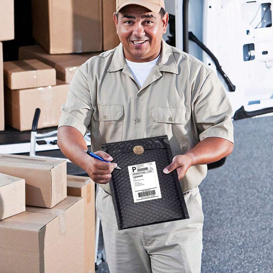 100 Sheets White Sticky Shipping Labels / Postage Parcel Labels ...