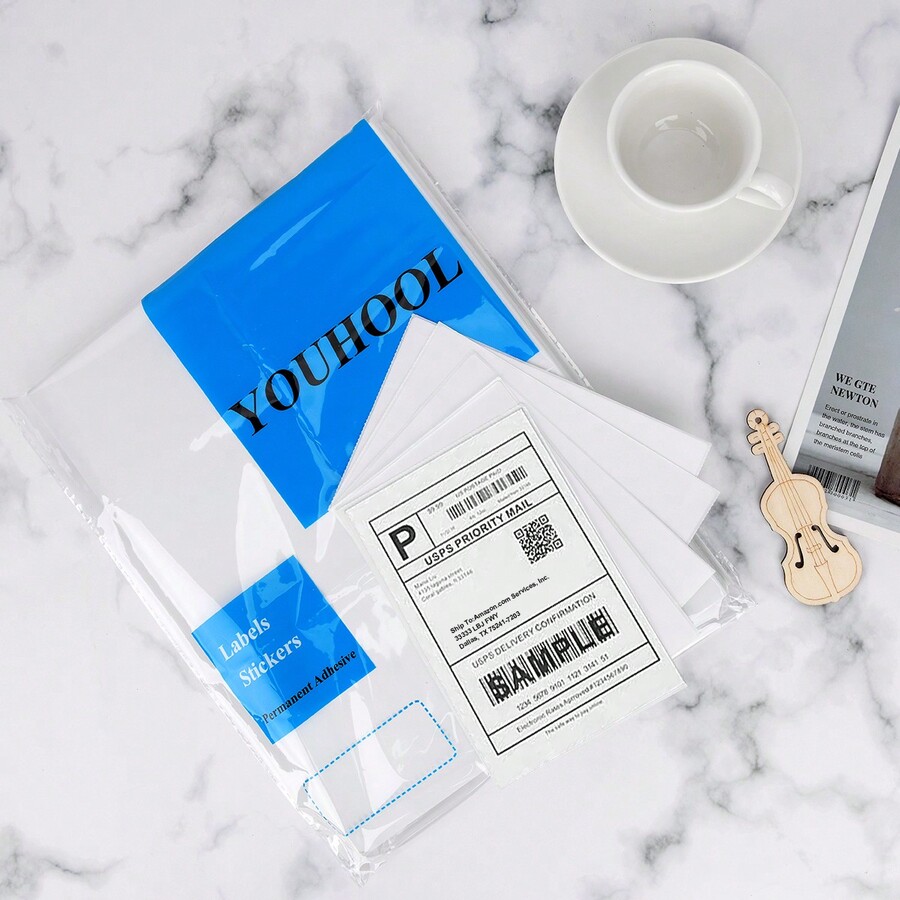 100 Sheets White Sticky Shipping Labels / Postage Parcel Labels ...