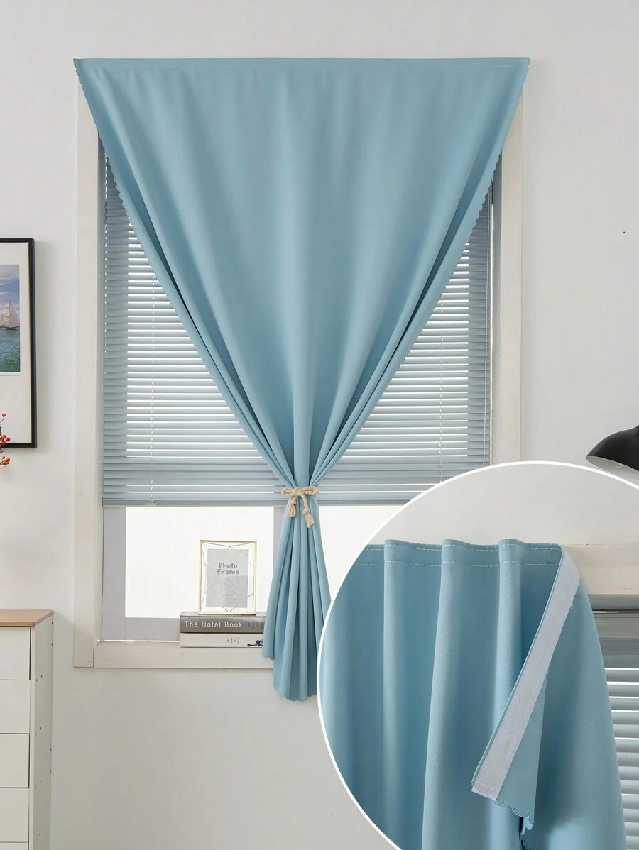 1PC Adhesive Curtains Without Perforations For Installation Of Blackout ...