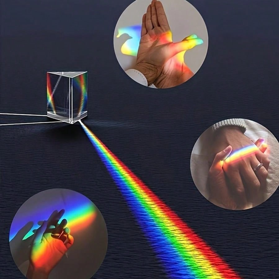 1 Paquete De Refractor Óptico, Divisor De Haz, Prisma De Cristal, Triángulo Triple, Accesorios ...