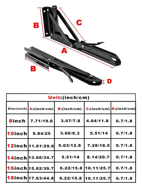 2pcs Folding Shelf Brackets - Folding Tripod Workbench L-Shaped Shelf ...