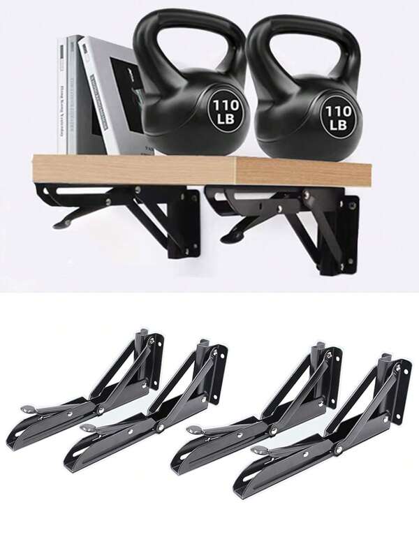 2pcs Folding Shelf Brackets - Folding Tripod Workbench L-Shaped Shelf ...