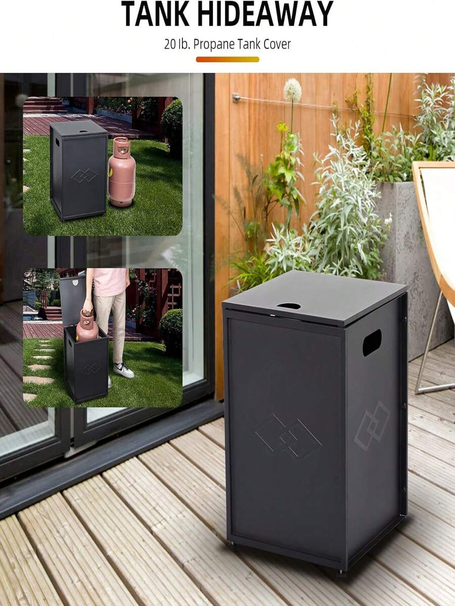 Propane Tank Cover Table, Square Propane Tank Holder Hideaway For 20 Lb ...