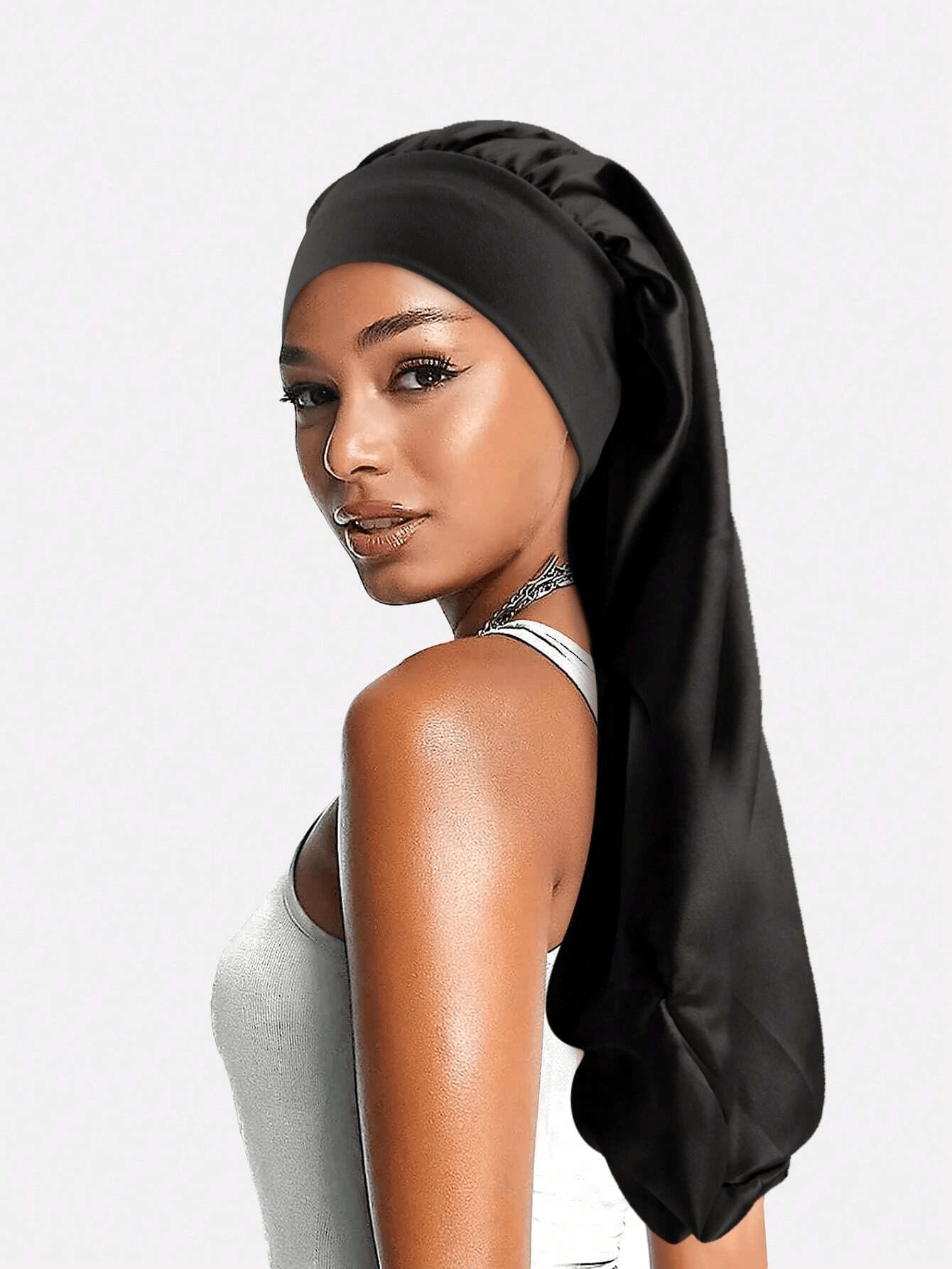 1pc Long Satin Bonnet Silk Bonnet Hair Bonnet For Sleeping, Long Braids ...