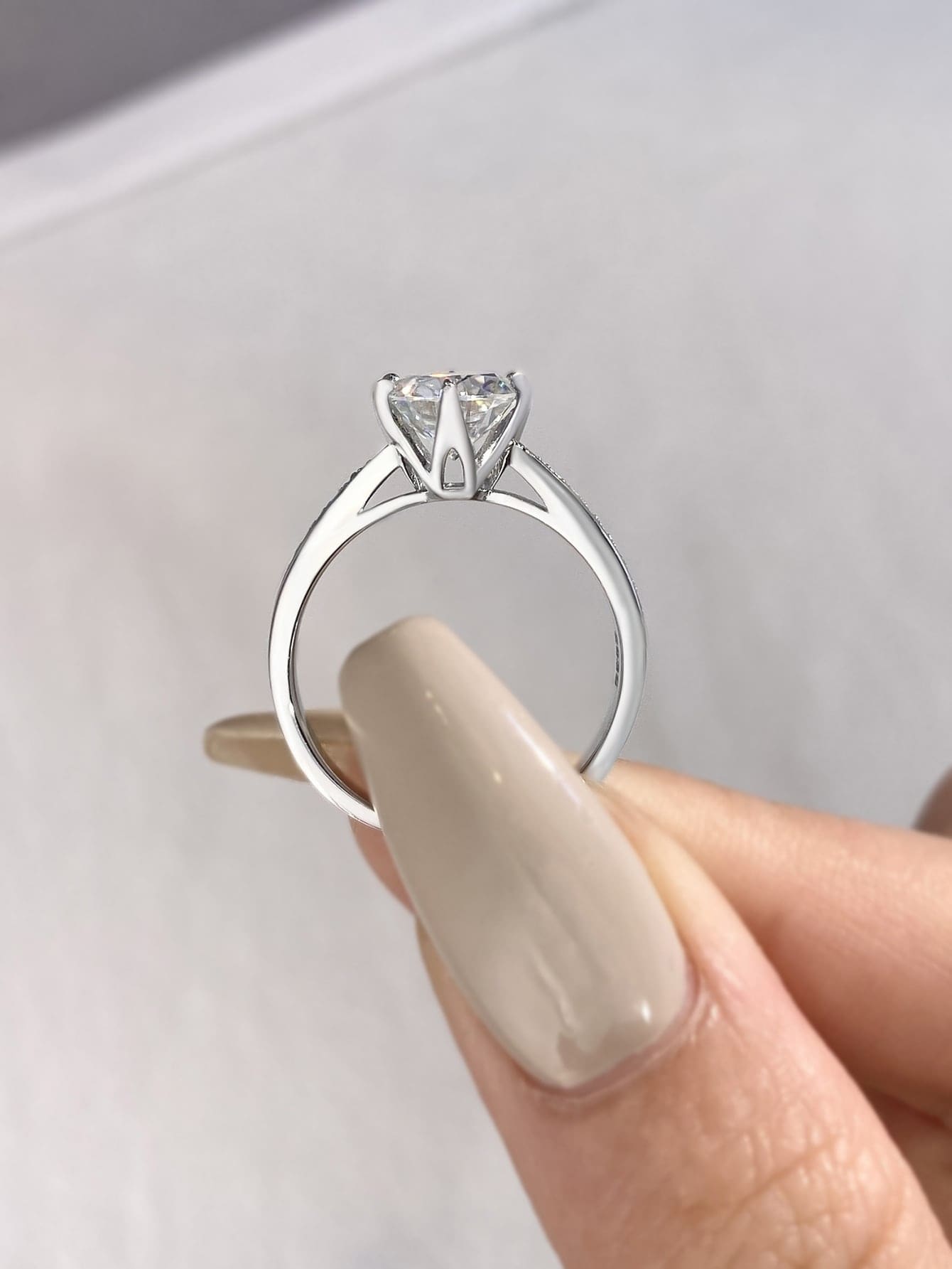 1PC Luxury Real 2CT Moissanite Diamond Rings For Women 925 Sterling ...