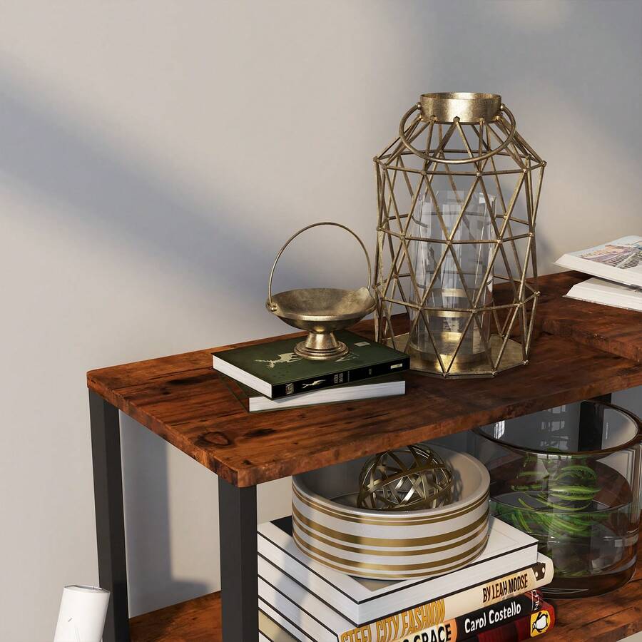 360° Rotating Sofa Side Table With Storage Shelves And Wheels | SHEIN USA